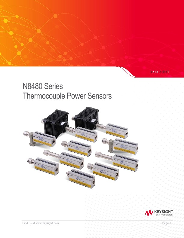 N8480 Series Thermocouple Power Sensors PDF Asset Page | Keysight
